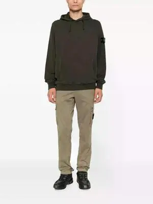 Stone Island Logo Patch Hoodie - Brown