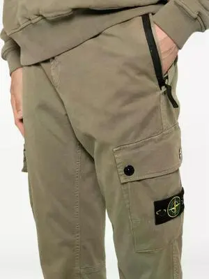 Stone Island Logo Patch Cargo Trousers - Green