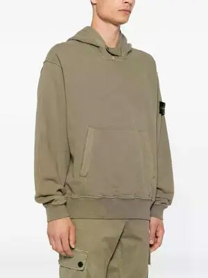 Stone Island Logo Patch Hoodie - Green