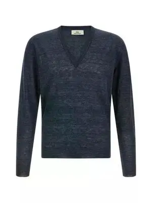 RIVIERA Melange V-neck Sweater - Blue