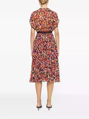 NISSA Printed Viscose Midi Dress