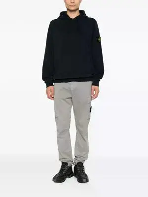 Stone Island Logo-patch Drawstring Hoodie - Blue