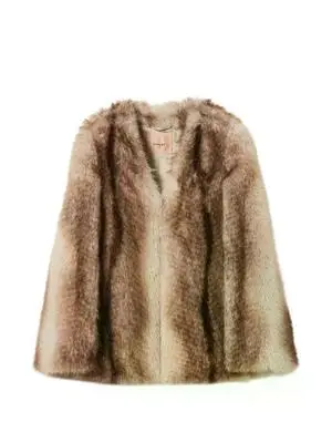 TWINSET Faux-fur Cape Jacket - Brown