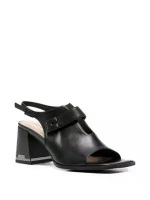 LINDA BAUMANN Buckle-detail Slingback Block Heel Sandals