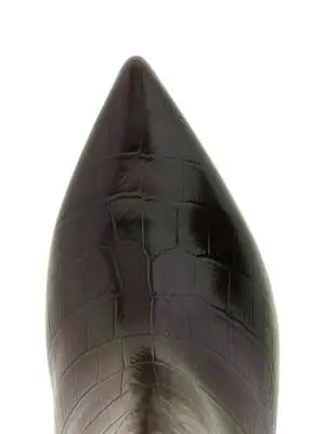 Paris Texas Croc-effect Leather Stiletto Boots