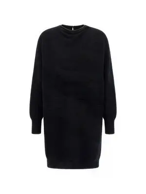 Brunello Cucinelli Monile Ribbed-knit Mini Dress - Black
