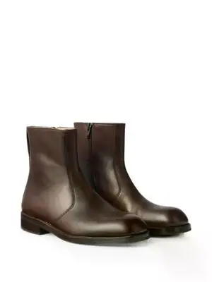 LEMAIRE Zipped Ankle Boots In Shiny Leather