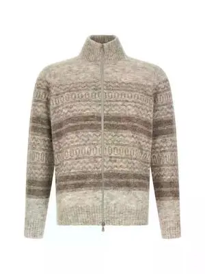 Brunello Cucinelli Nordic Jacquard Zip-up Cardigan - Neutrals