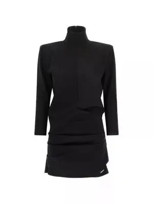 Attico Cut-out Draped Mini Dress - Black