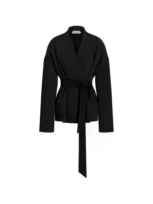 Alberta Ferretti Tie-waist V-neck Jacket - Black