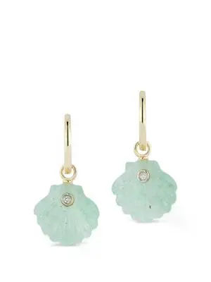 Mateo Venus Carved Jade Shell Motif Drop Earrings