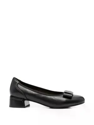 LINDA BAUMANN Bow-detail Block-heel Pumps - Black