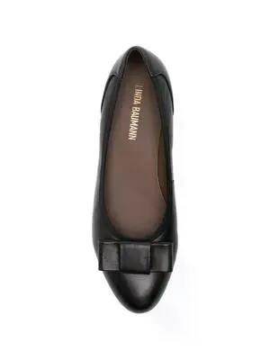 LINDA BAUMANN Bow Detail Block Heel Pumps
