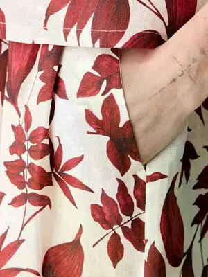 VICOLO Wide-leg Palazzo Pants With Leaf Print