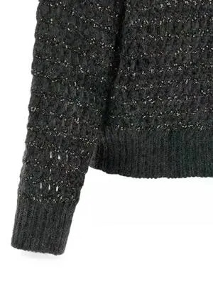 Brunello Cucinelli Open-mesh Sequin Embellished Sweater