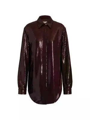 Alberta Ferretti Sequin Shirt - Brown