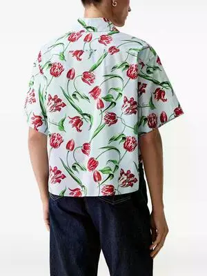 Kenzo Floral Print Cropped Shirt