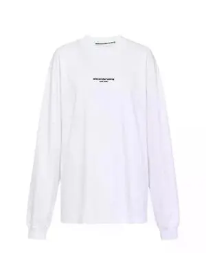 Alexander Wang Logo-print Long-sleeve T-shirt - White