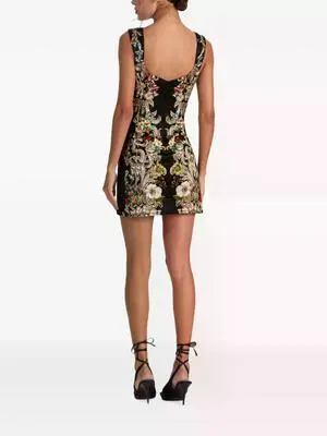 Alice + Olivia Floral-print Sleeveless V-neck Mini Dress
