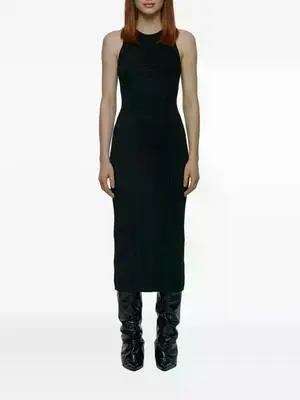Attico Crew-neck Midii Dress - Black