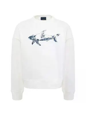 Paul & Shark Shark-print Cotton Sweater - White