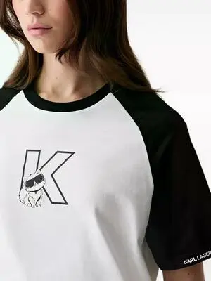 Karl Lagerfeld Choupette Print Raglan Sleeve T-shirt