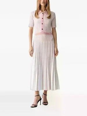 Karl Lagerfeld Striped Pleated Midi Dress