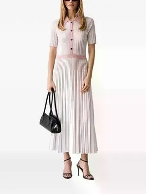 Karl Lagerfeld Striped Pleated Midi Dress