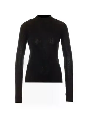 Pinko Ribbed-knit Wool Sweater - Black
