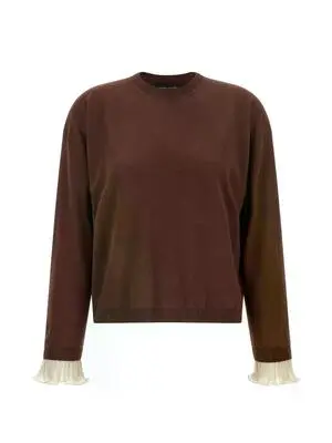 Fabiana Filippi Pleated-cuff Sweater - Brown