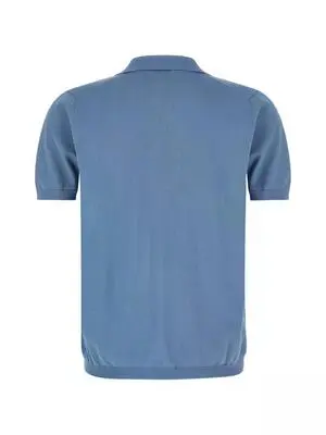 RIVIERA Open-collar Short-sleeve Polo Shirt - Blue
