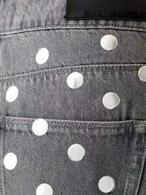 Karl Lagerfeld Stud-embellished Wide-leg Jeans - Grey