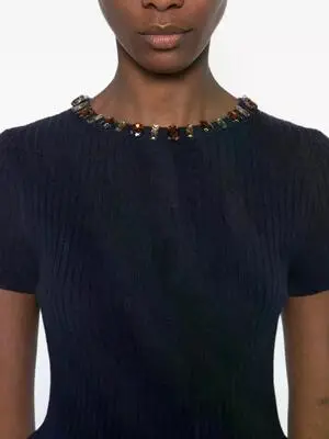 Sandro Crystal-embellished Short-sleeve Top