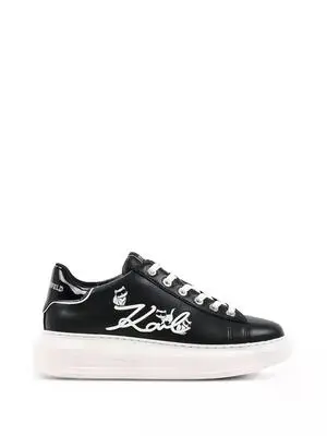 Karl Lagerfeld Logo-embroidered Platform Sneakers - Black