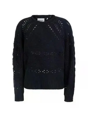 MARANT ETOILE Luce Bobble-knit Pointelle-trim Sweater - Black
