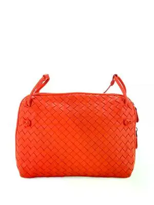 Bottega Veneta Nodini Intrecciato Nappa Small Crossbody Bag - Orange