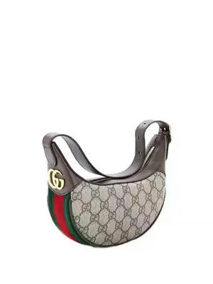 Gucci Ophidia Half Moon Mini Hobo Bag In Gg Coated Canvas