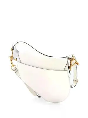 Dior Saddle Handbag Leather Medium Shoulder Bag - White