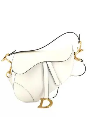 Dior Christian Dior Saddle Handbag Leather Medium Shoulder Bag White