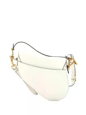 Dior Saddle Handbag Leather Medium Shoulder Bag - White