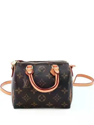 LOUIS VUITTON Speedy Bandouliere Monogram Canvas Nano Crossbody Bag - Brown