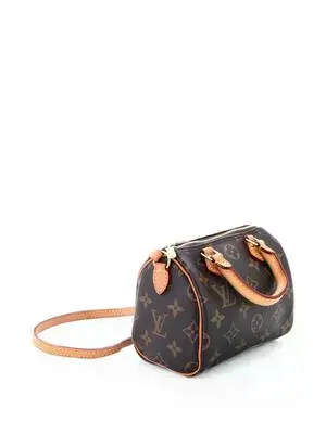 LOUIS VUITTON Speedy Bandouliere Monogram Canvas Nano Crossbody Bag - Brown