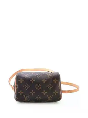 LOUIS VUITTON Speedy Bandouliere Monogram Canvas Nano Crossbody Bag - Brown