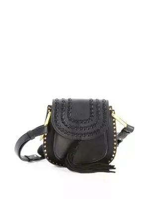Chloé Hudson Whipstitch Leather Mini Crossbody Bag - Black