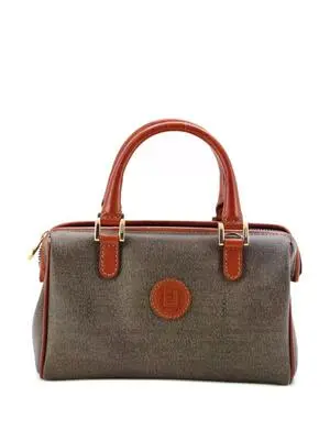 Fendi Pequin Convertible Boston Bag Coated Canvas Mini Satchel - Brown