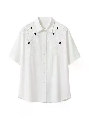 Givenchy Bead-embellished Floral-embroidered Shirt