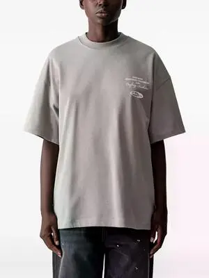 WRSTBHVR Logo-print Drop Shoulder T-shirt - Grey