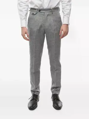 CRUNA Houndstooth Pattern Tailored Trousers - White