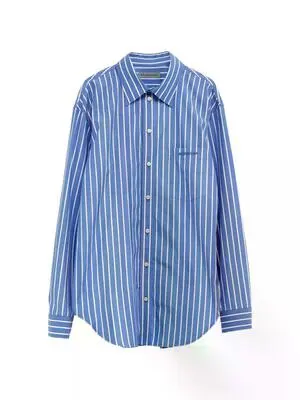 Balenciaga Logo-embroidered Shirt - Blue
