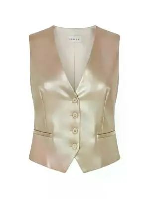 P.a.r.o.s.h Metallic V-neck Gilet - Neutrals